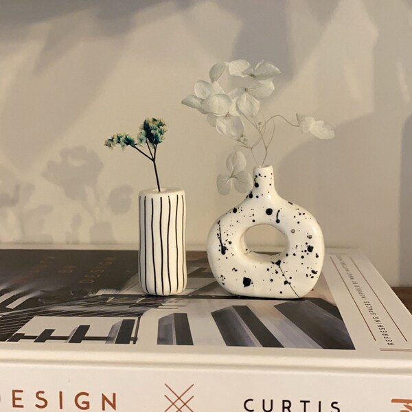 Abstract Tiny Vases / Tiny Mini Vases / Miniature Pot / Handpainted ...