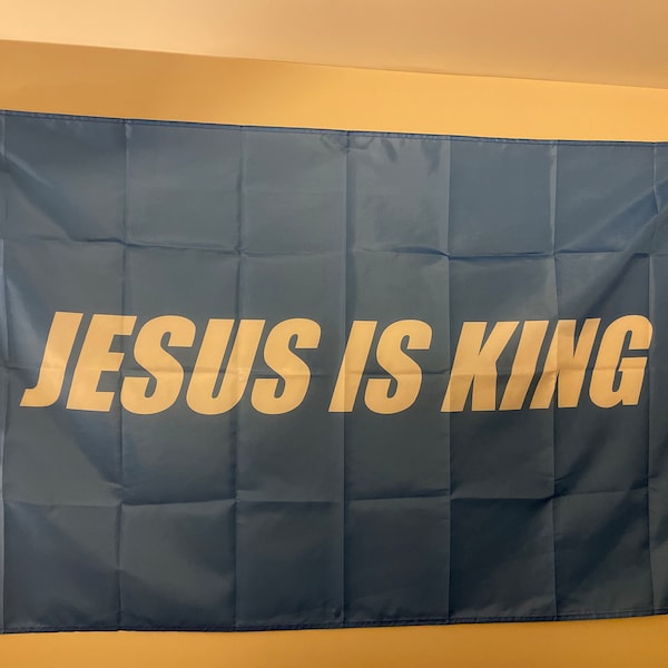 Jesus is King Flag, Christian Polyester Banner (3X5 Feet) - Etsy
