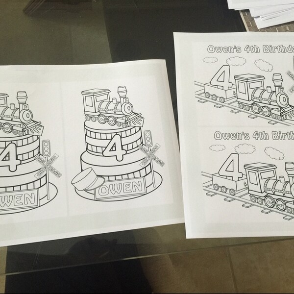 Personalized Train Coloring Page Birthday Party Favor Colouring ...
