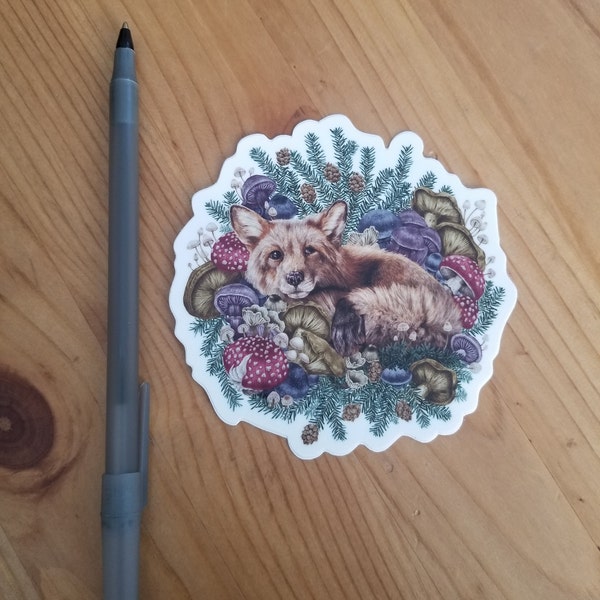 Fig the Fox Weatherproof Sticker - Etsy