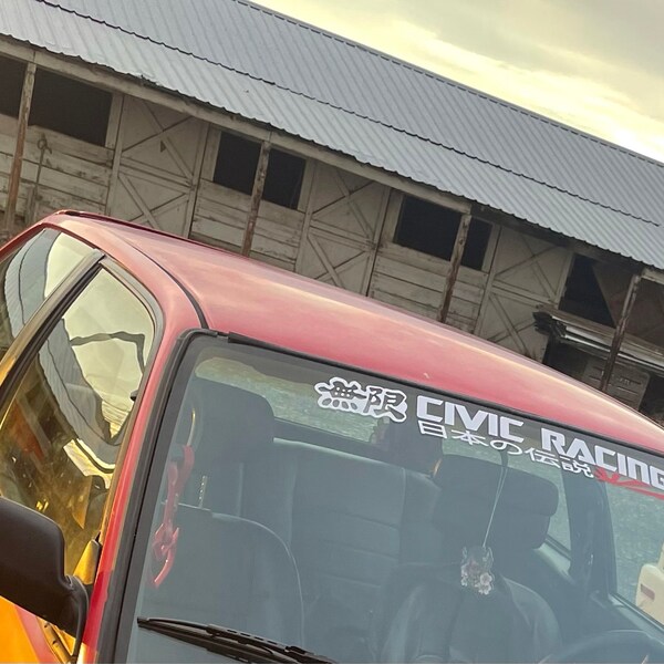 Racing Kanji Windshield Decal Car Sticker Banner JDM Vinyl Graphics ...