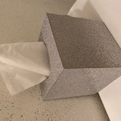 SILVER GLITTER TISSUE Box Cover-super Sparkling Octagon/prisma Glitter ...