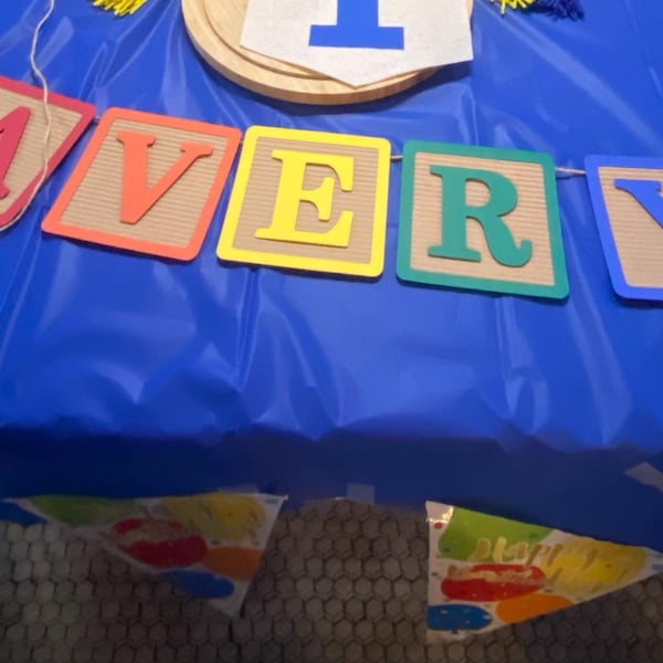 Alphabet Block Birthday Banner: ABC Building Block Party Decor - Etsy