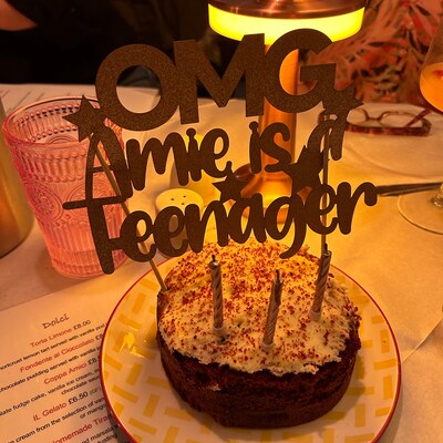 Personalised OMG Teenager Cake Topper Glitter Card 13th 13 Party ...