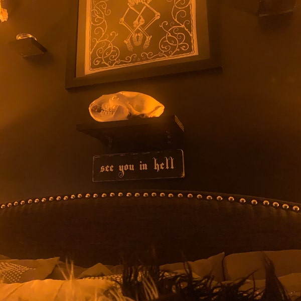 See You in Hell Wall Decor, Goth Home, Gothic Wood Sign, Halloween Wall ...