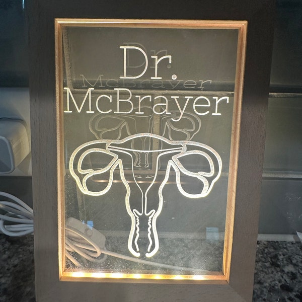 OBGYN Gift Midwife Gift LED Acrylic Frame Female Anatomy Cervix Gift ...