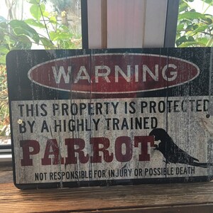 Parrot Sign,funny Metal Signs,parrot Accessories,bird Sign,parrot ...