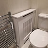 Custom Radiator Cover With Mitred Corners, Decorative Panel and Oak Top ...