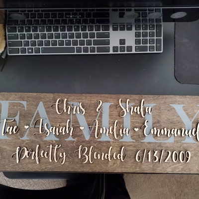 3 D Blended Family Wood Sign Family Home Decor Family Sign With Names ...