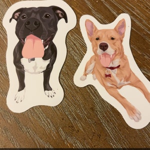 Personalized Dog Stickers Hand Drawn Custom Pet Sticker, Custom Dog ...