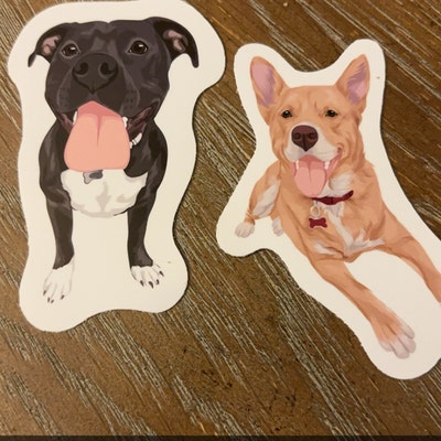 Personalized Dog Stickers Hand Drawn Custom Pet Sticker, Custom Dog ...