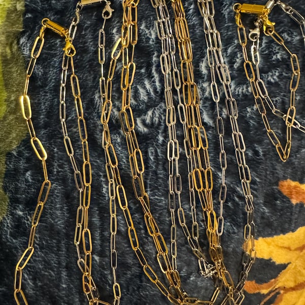 Paperclip Chain No Fade Non-tarnish - Gold Silver Wholesale Bulk Chain ...