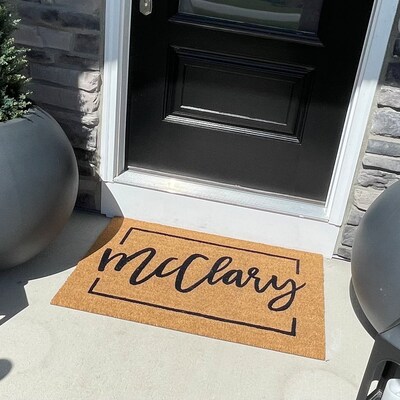 Custom Address Doormat, Flocked Coir Door Mat, Outdoor Welcome Mat ...