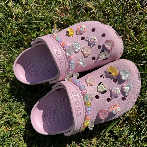 Cute Cartoon Shoe Buckles Set With Chain,crystal Animal Shoe Charms ...