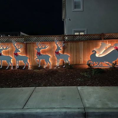 Life-size Santa's Sleigh W/santa & Reindeer Template When - Etsy