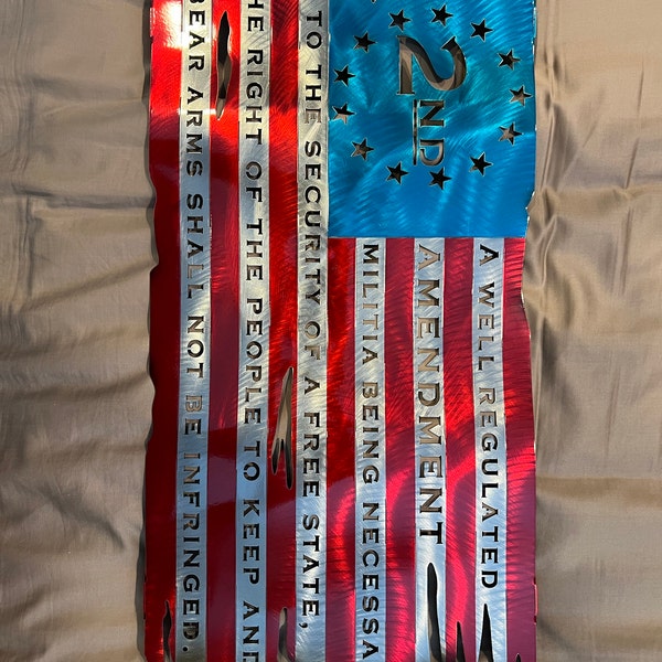 Second Amendment Flag, 2A American Flag, Metal Flag, Metal Wall Decor ...