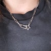 Chunky Gothic Cross Chain Link Necklace Silver Stainless Steel Y2K ...