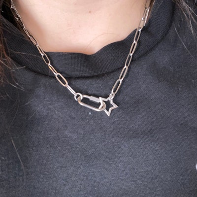 Chunky Gothic Cross Chain Link Necklace Silver Stainless Steel Y2K ...