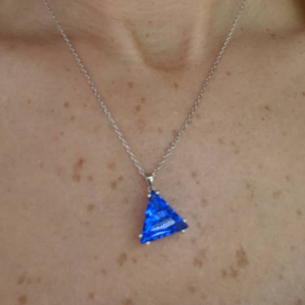 Siberian Blue Quartz Pyramid Pendant, Blue Crystal, Spiritual Gifts ...