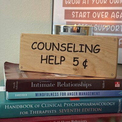 Psychiatric Help 5 Cents, Wooden Block Sign, Lucy Sign, Charlie Brown ...