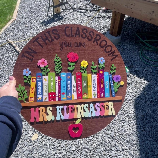 Custom Classroom Door Sign, Classroom Decor, Teacher Wooden Door Sign ...