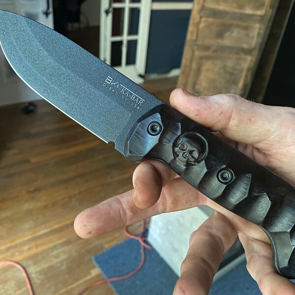 Ka-bar Becker Bk2/wooden Scales /wood Handles/personalized Knife Handle ...