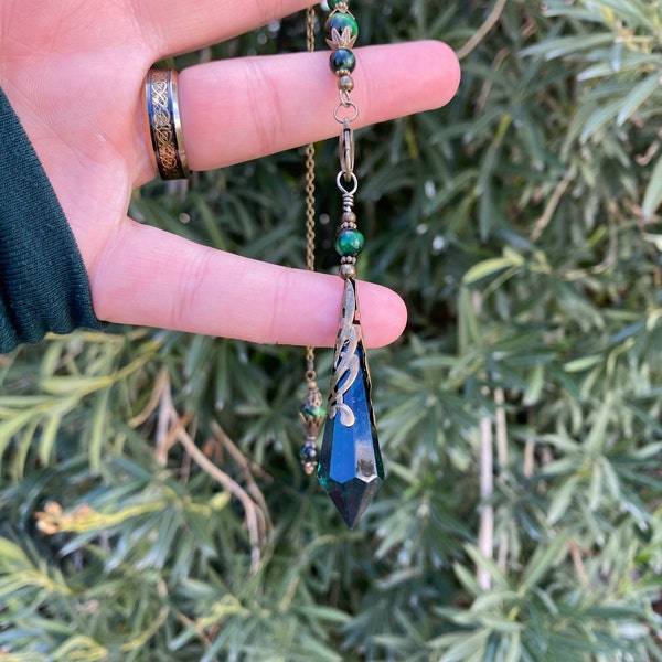 Crystal Pendulum, Smoky Satin Grey Asfour Full Lead Crystal Prism ...