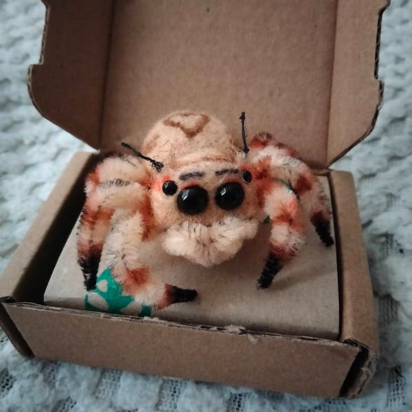Needle Felted Jumping Spider Toy, Poseable Arachnid Sculpture - Etsy