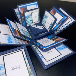 Navy Blue & Silver Exploding Wedding Invitation Boxes Luxury - Etsy