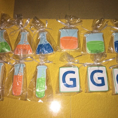 Science Theme Birthday Cookies,mad Scientist Party Favors, Birthday ...