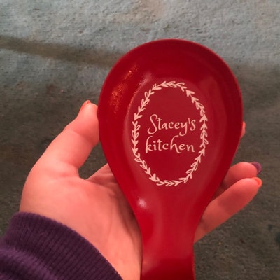 Personalized Spoon Rest Monogram Spoon Holder Mom / Grandma / Dad's ...