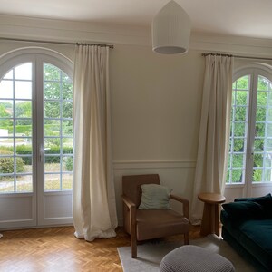 Linen Curtain-linen Panel Dark Grey Linen Drape-lined Linen | Etsy