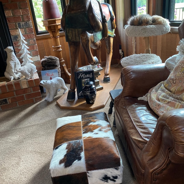 Genuine Cowhide Foot Stool - Choose From 6 Color Options Available ...