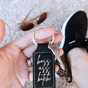 Boss Ass Bitch Keychain Faux Leather Girl Boss Keychains Unique Gift - Etsy
