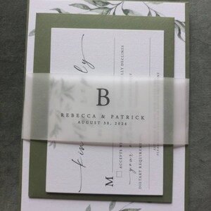 Personalized Vellum Belly Band for Wedding Invitations Printed Belly ...