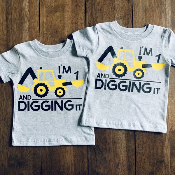 Construction SVG - I'm 3 and Digging It - Boys Birthday Shirt ...