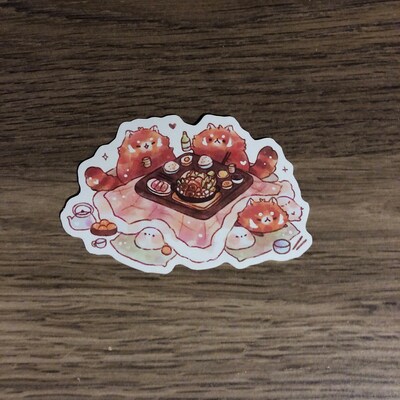 Red Panda Hot Pot Vinyl Sticker/ Die Cut Stickers/ Laptop Stickers ...