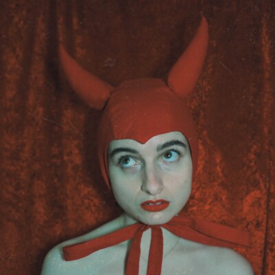 Red Devil Horn Hat Devil Vintage Bonnet Devil Latex Hood - Etsy