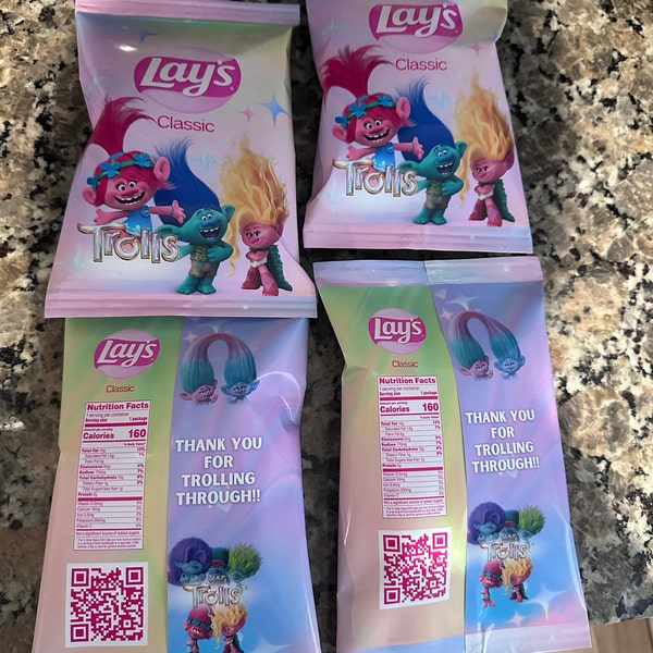Trolls Birthday Party Treats Trolls Chip Bags Birthday Party Bundle ...