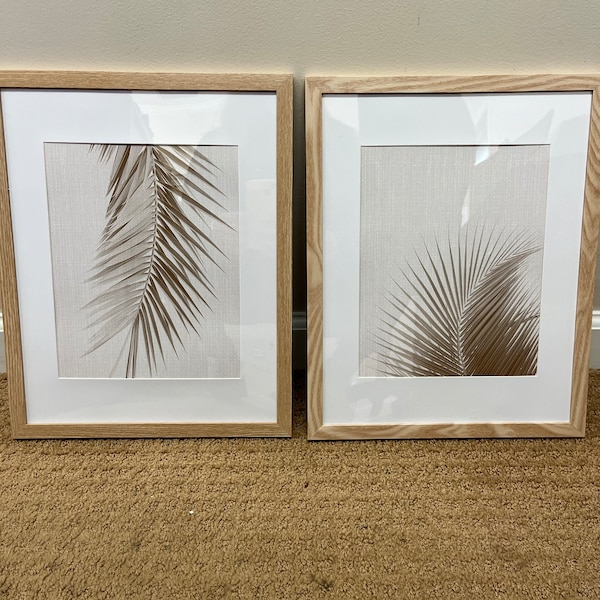 Neutral Palm Leaf Wall Art | Minimalist Boho Botanical Prints | Beige ...