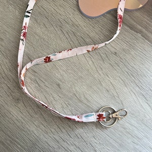 Blue Print Floral Key Fob Fabric Key Fob Navy Key Fob Blue Flower Key ...