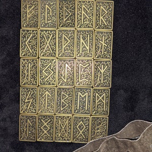 Metal Bronze Brass Rune Set Elder Futhark Norse Shamanic Odin - Etsy
