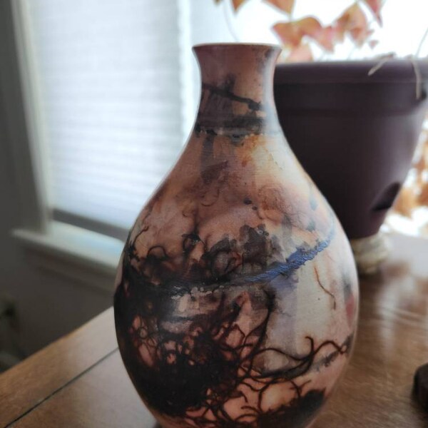 Handmade Horse Hair and Flash Fired Lidded Jar With Driftwood and ...