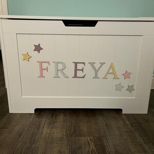 Personalised Toy Box Name & Embellishments. Toy Box Decor. - Etsy