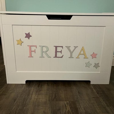 Personalised Toy Box Name & Embellishments. Toy Box Decor. - Etsy