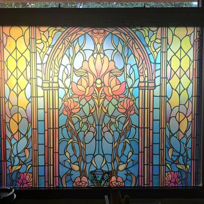 Bunny Stained Glass Window Cling Window Sticker Decal No Adhesive ...