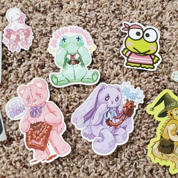 Creepy Gore Plush Animal Waterproof Stickers! - Etsy