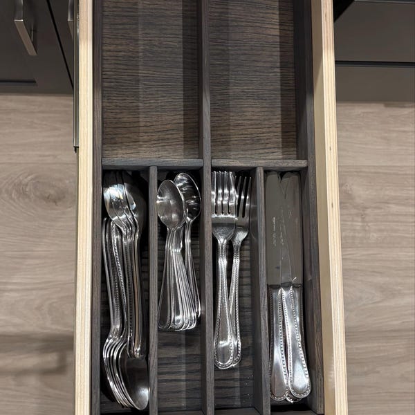 Custom Pegboard Drawer Organizer – Adjustable Ash Wood Insert, Kitchen ...