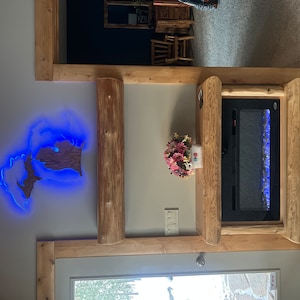 Michigan Wall Sign, Edge Lit Multi-color LED Art Décor, Wood & Acrylic ...