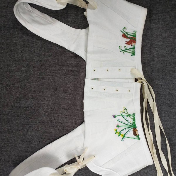 Regency Short Stays in Linen, Short Corset, Historical, Costume ...